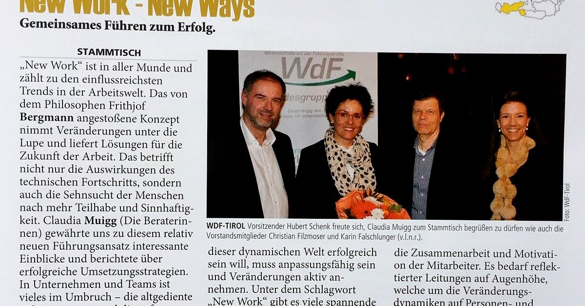 New Work - New Ways - Beitrag im LEADERSHIP-Magazin : DIEBERATERINNEN